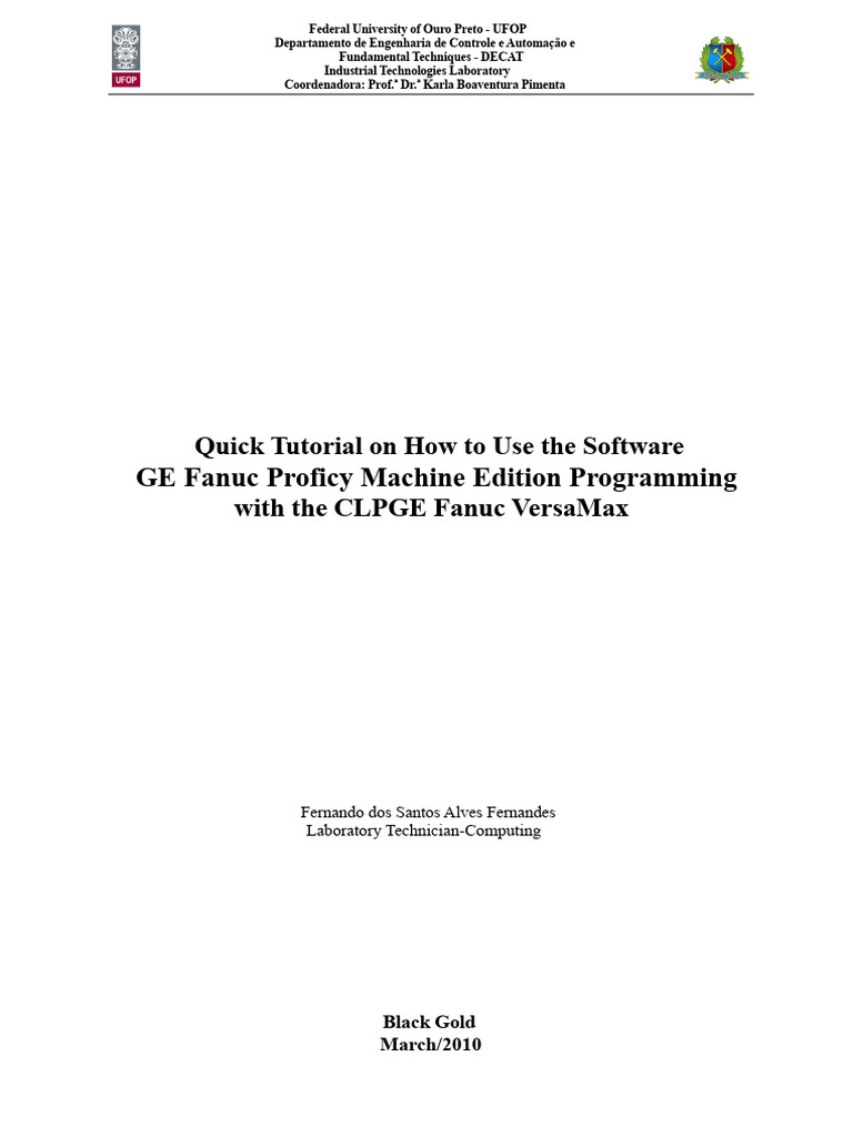 Quick Tutorial on Using GE Fanuc Proficy Machine Edition Programming ...