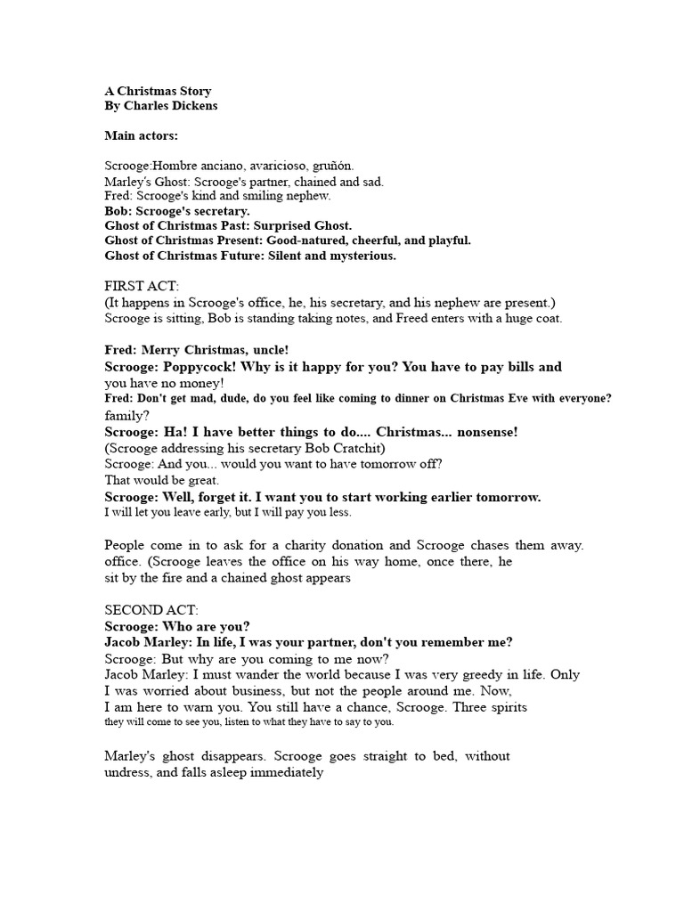 A CHRISTMAS STORY SCRIPT | PDF | Ebenezer Scrooge | Jacob Marley