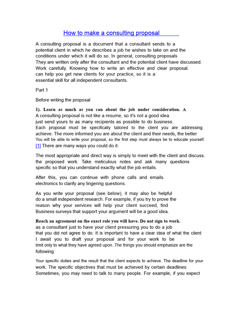 Crafting an Effective Consulting Proposal | PDF | Consultant