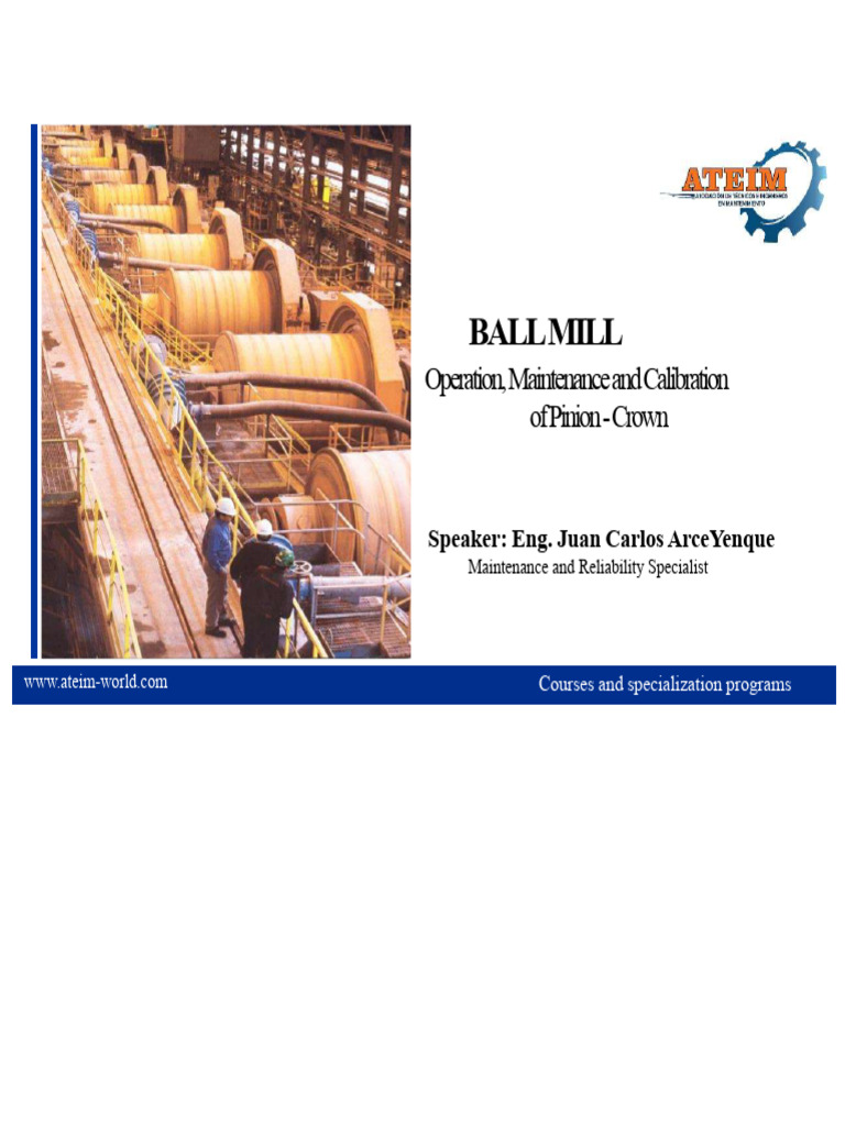 Ball Mill Operation and Maintenance Guide | PDF | Bearing (Mechanical ...