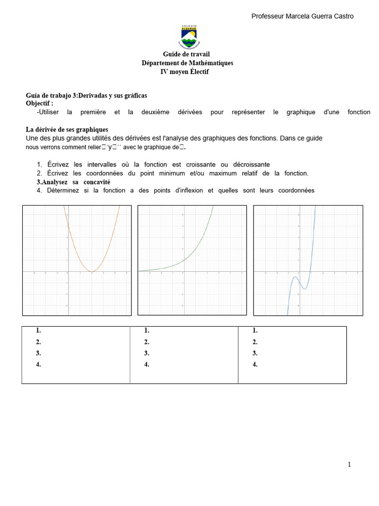 Guide 3 Elective IV Middle Derivatives and Their Graphs | PDF | Analyse ...
