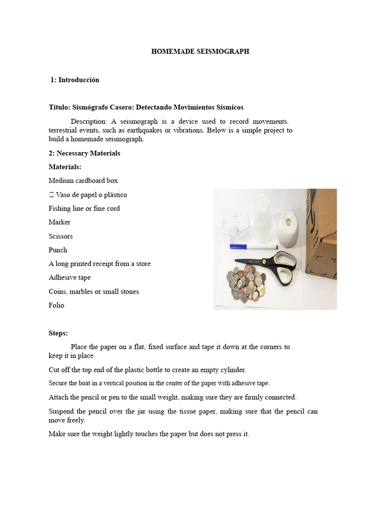 Homemade Seismograph | PDF | Seismology | Earthquakes