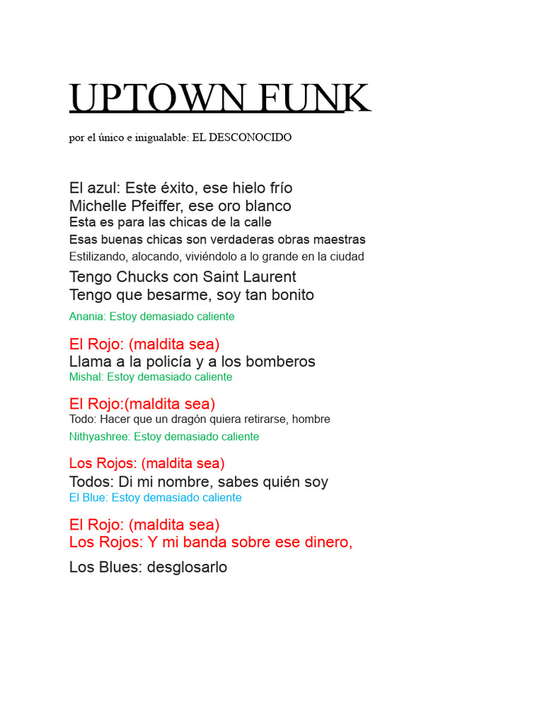 Uptown Funk | PDF