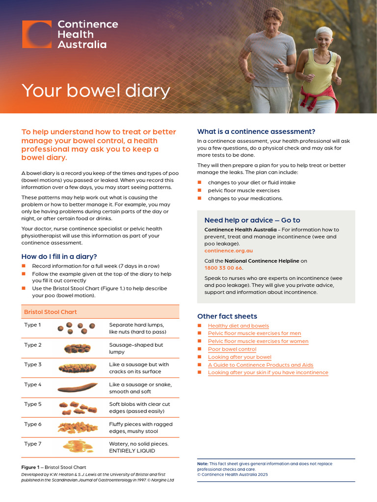 Bowel Diary for Continence Management | PDF | Urinary Incontinence ...