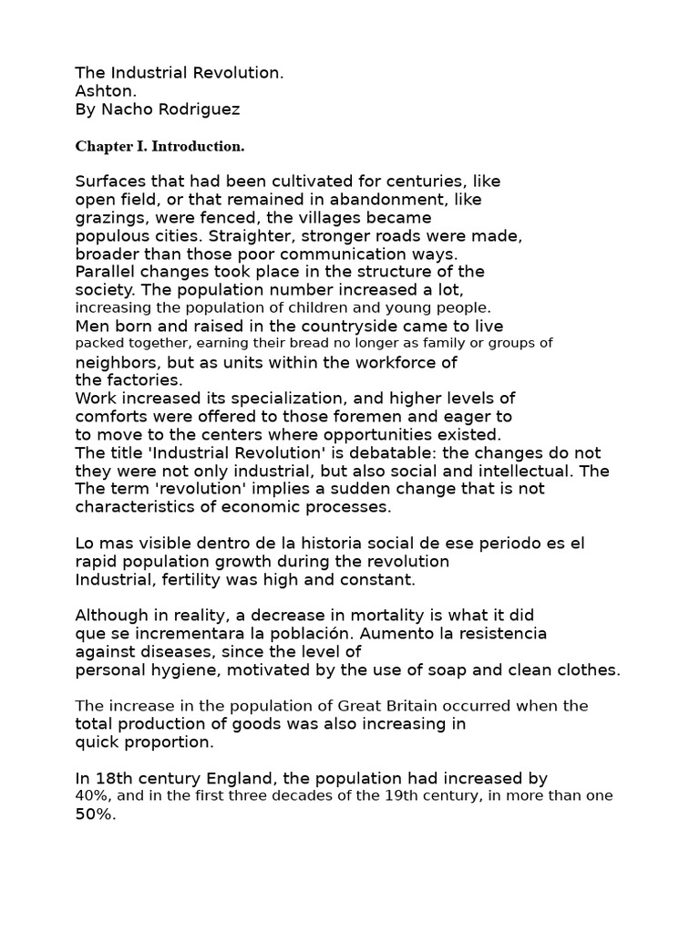 Industrial Revolution: Social and Economic Changes | PDF | Industrial ...