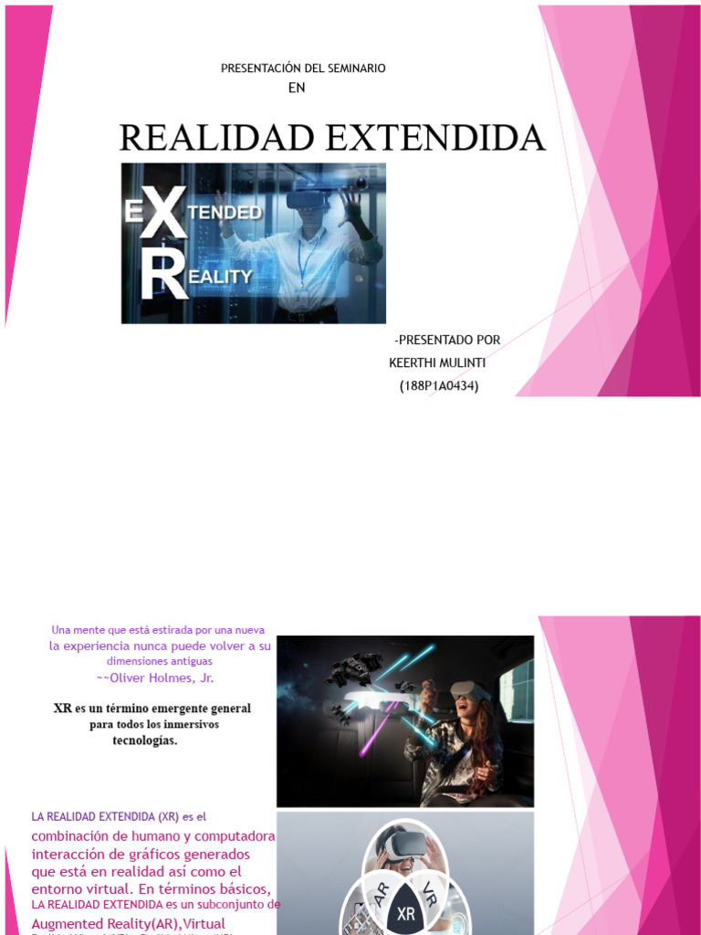 Presentación Del Seminario de Realidad Extendida | PDF | Realidad ...