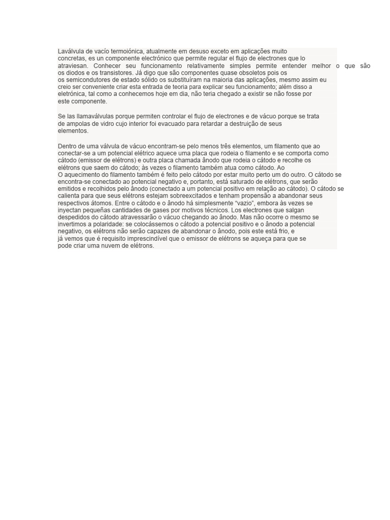 válvulas termoiónicas | PDF