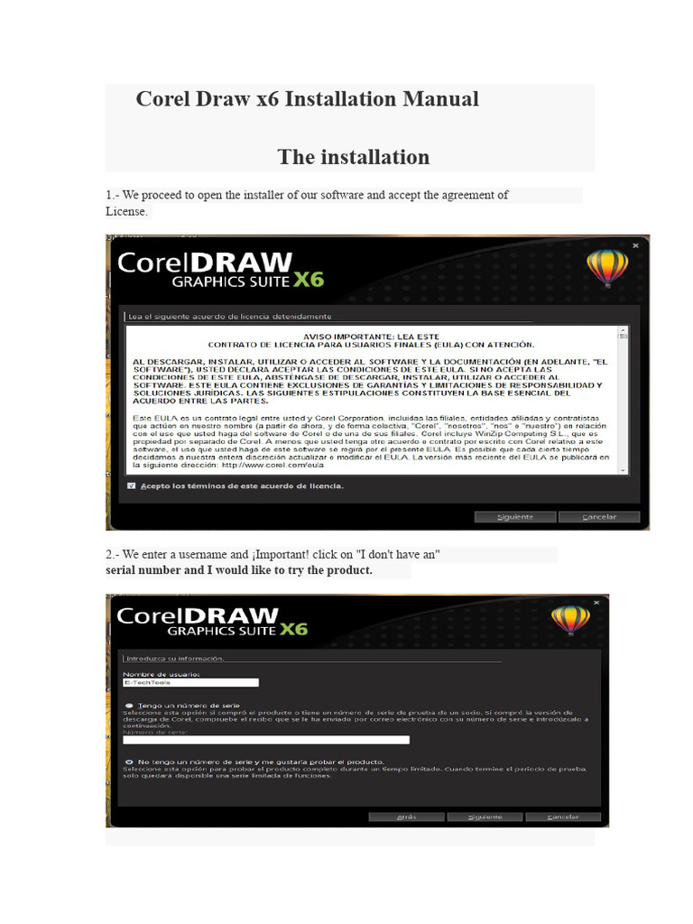 Corel Draw X6 Installation Guide | PDF