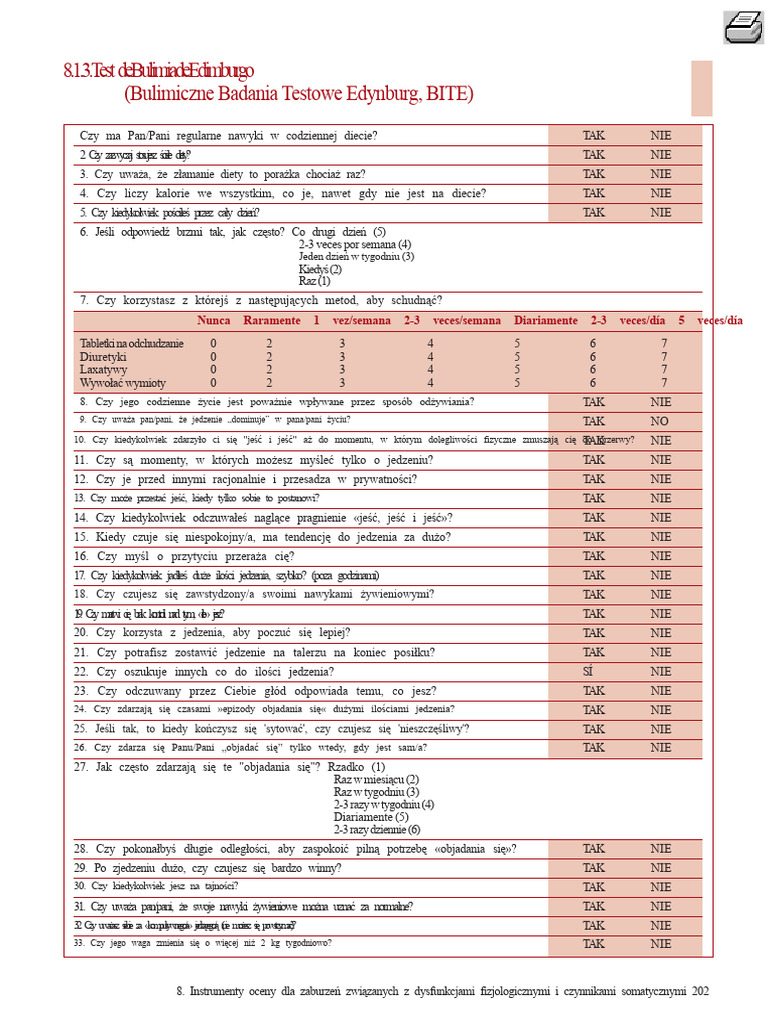 Test Bulimii W Edynburgu | PDF