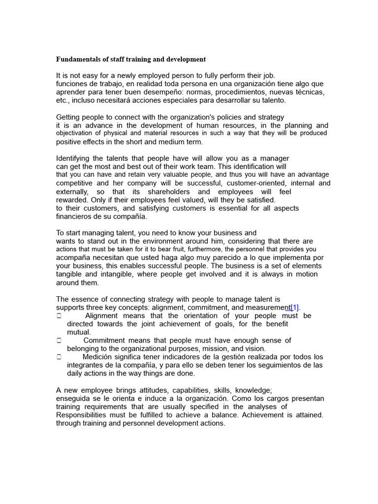 Staff Training and Development Essentials | PDF | Labour Economics ...