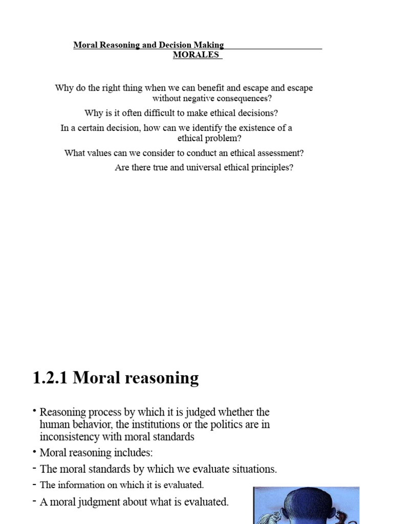 Moral Reasoning and The Making of Moral Decisions | PDF | Morality ...