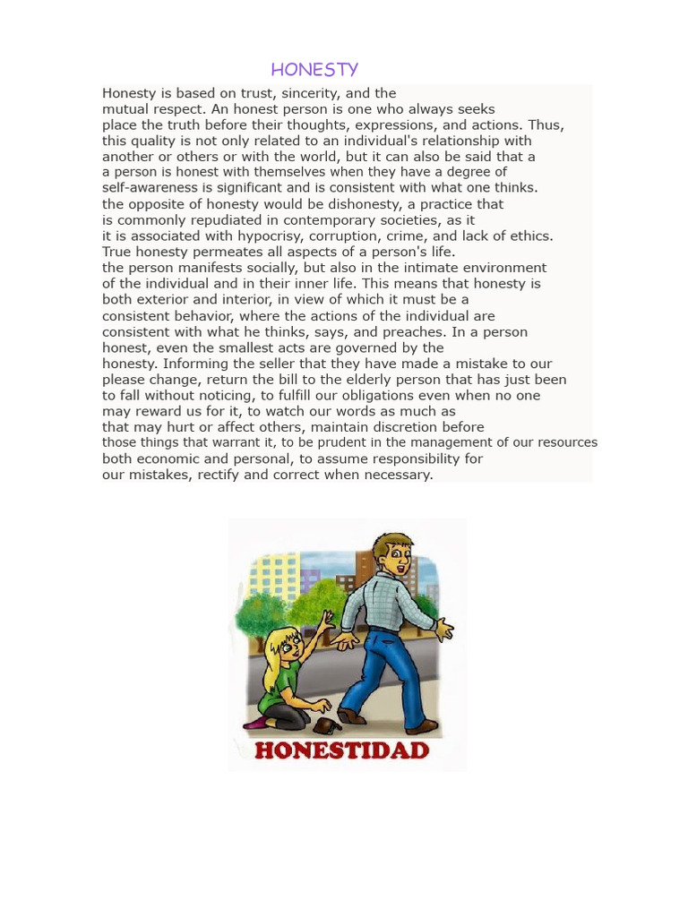 essay on HONESTY | PDF
