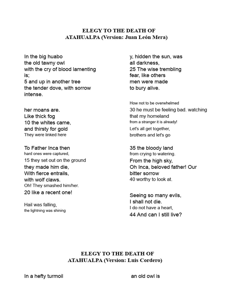 Elegy of Death | PDF