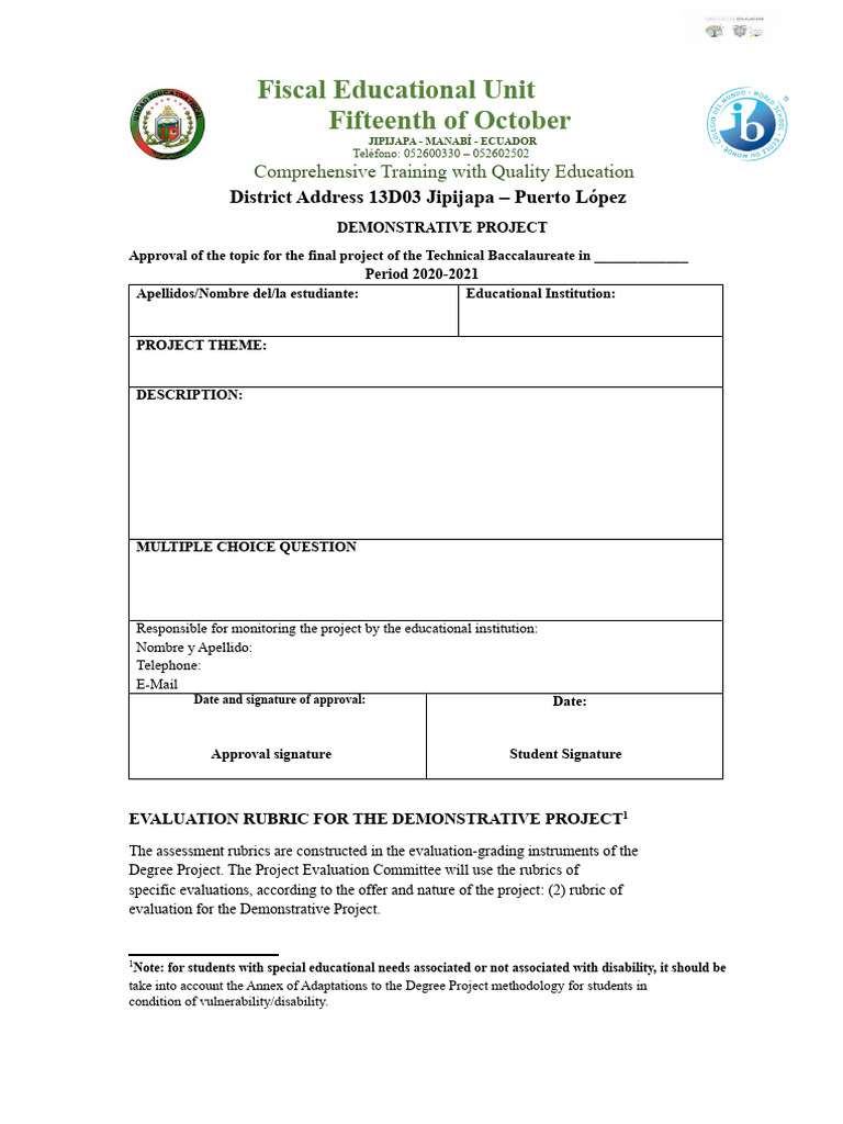 Demonstrative Project Approval Guide | PDF