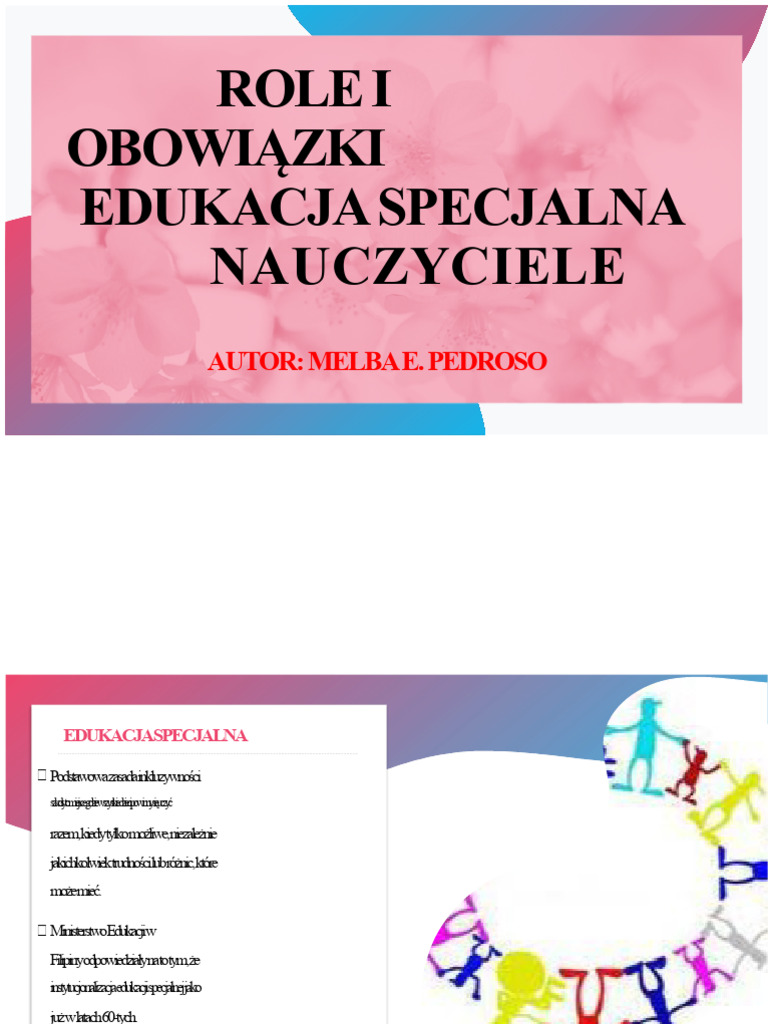 ROLE I OBOWIĄZKI NAUCZYCIELI EDUKACJI SPECJALNEJ | PDF