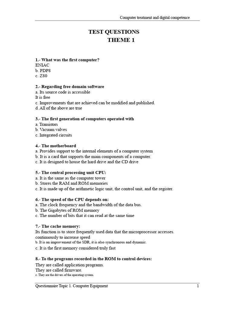 THEME-1f.-QUESTIONNAIRE resolved | PDF | Computer Data Storage | Read Only Memory