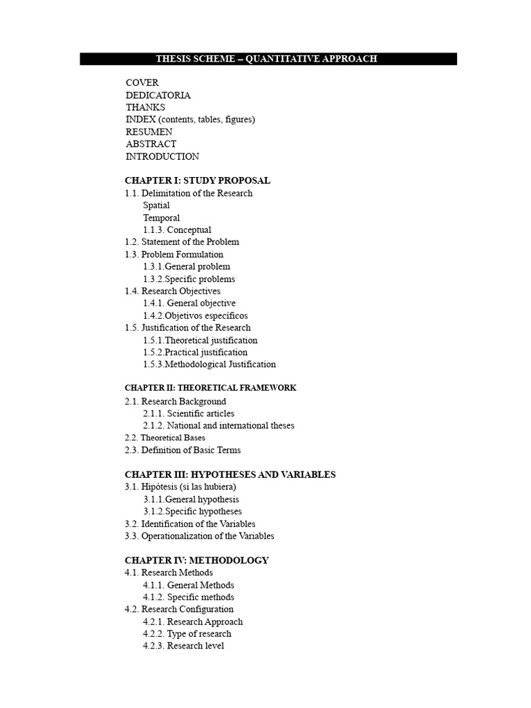 Outline of the Quantitative and Qualitative Thesis | PDF | Methodology ...