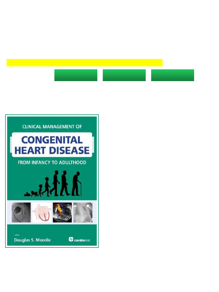 Clinical Management of Congenital Heart Disease from Infancy to ...