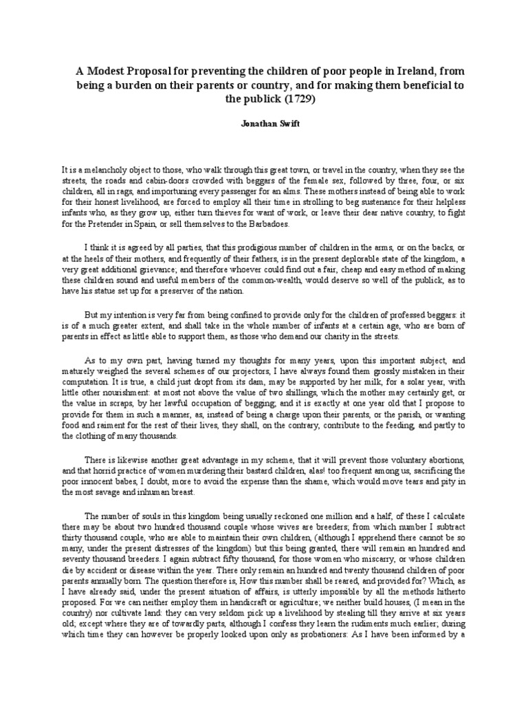 A Modest Proposal | PDF