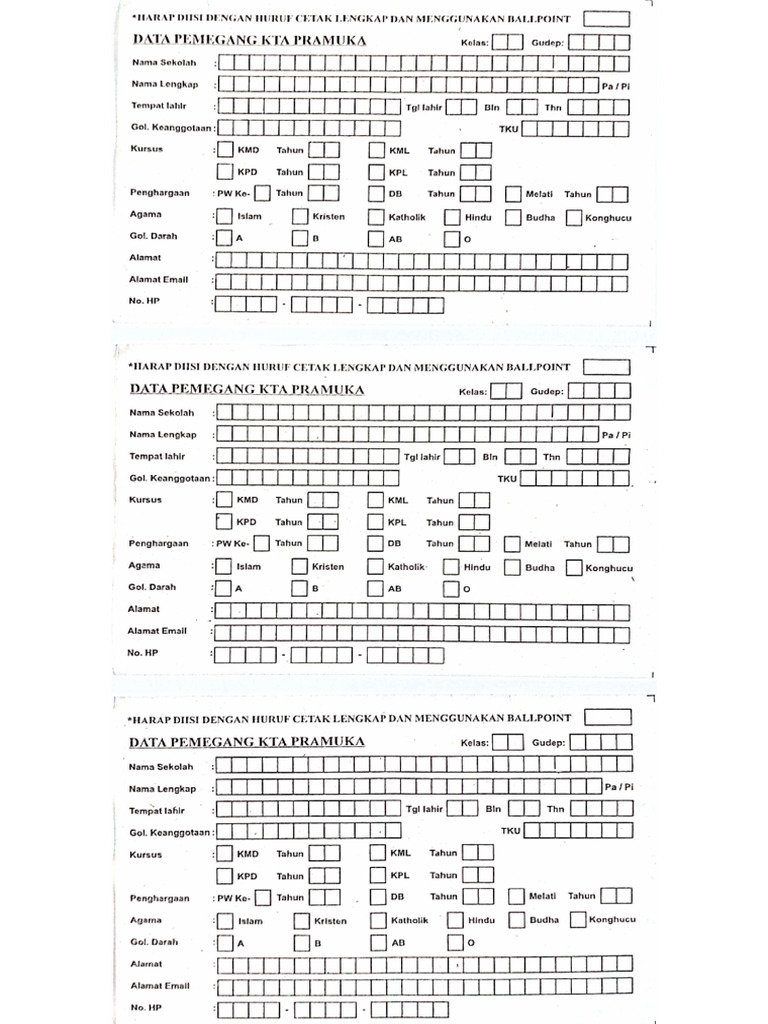 Form KTA 3 Tingkat | PDF