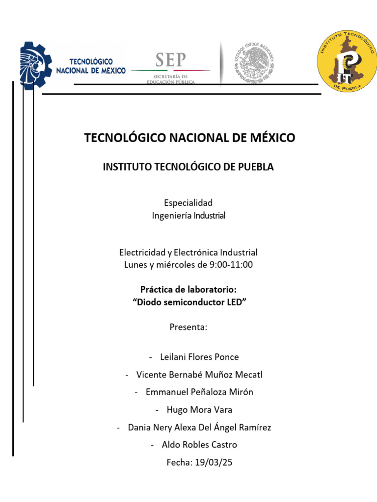 Dio Do Led Practica | PDF | Diodo emisor de luz | Red eléctrica