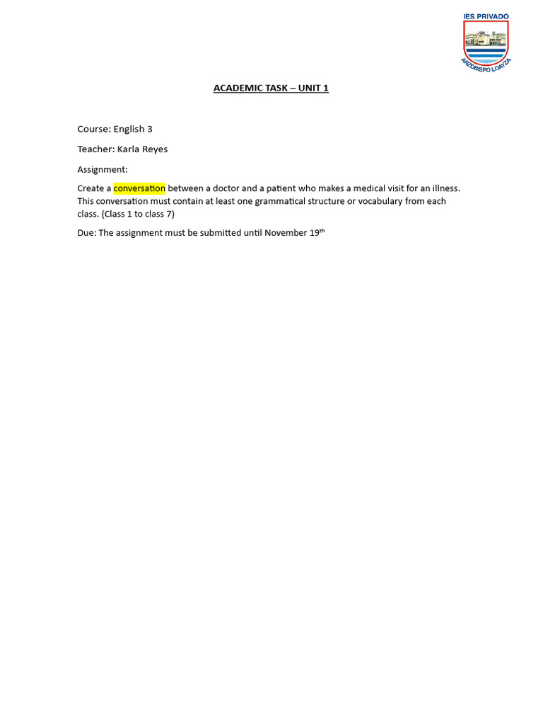 Unit 1 Assignment - English 3 | PDF