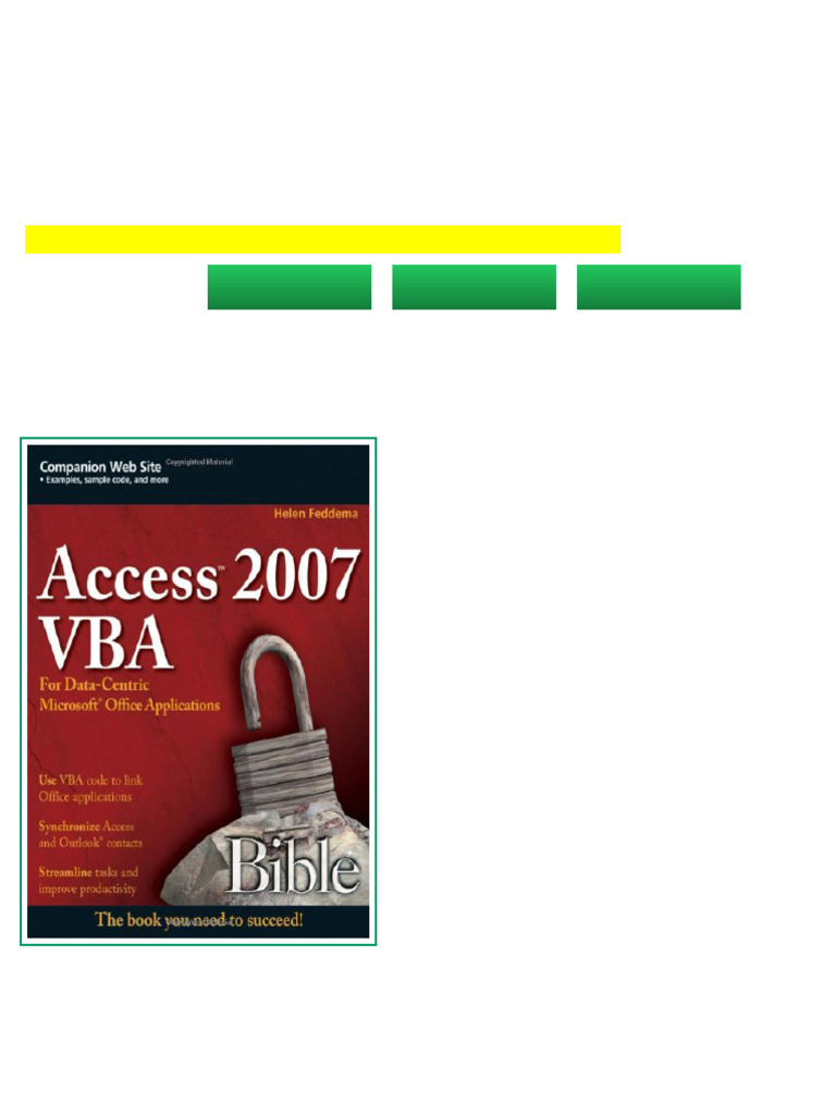 Access 2007 VBA bible for data centric Microsoft Office applications ...