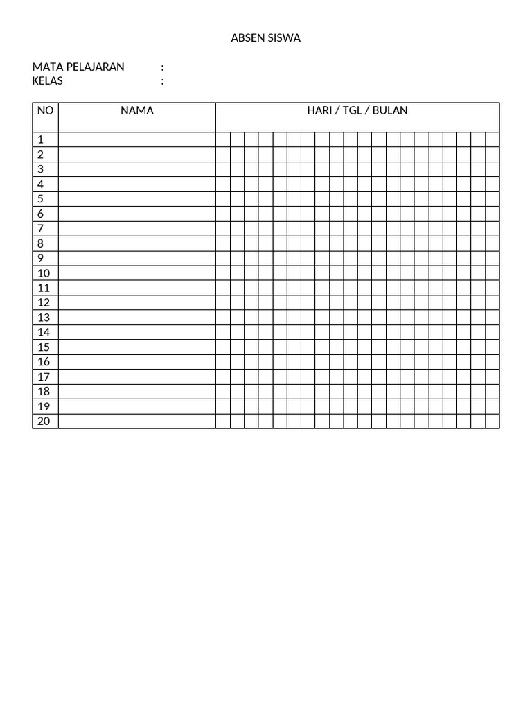 Absen Siswa | PDF