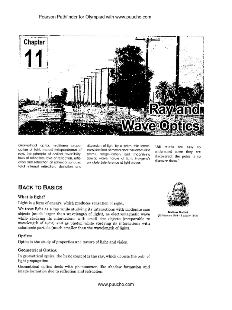 Olympiad Physics Ray and Wave Optics | PDF