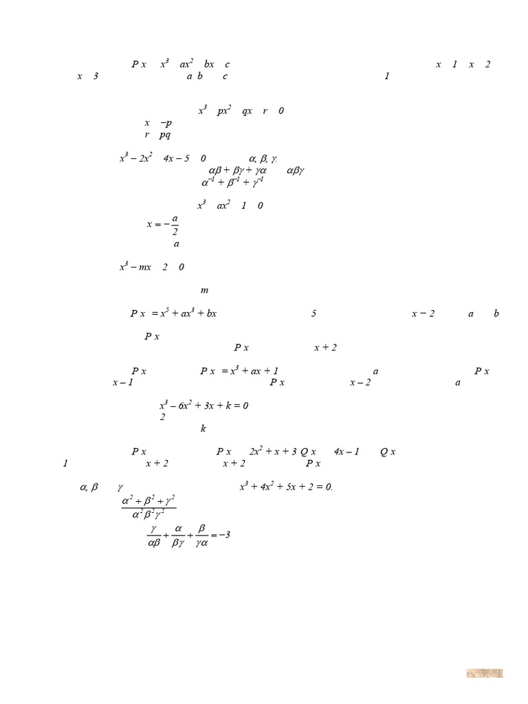 CSSA Revision Polynomials | PDF | Zero Of A Function | Polynomial