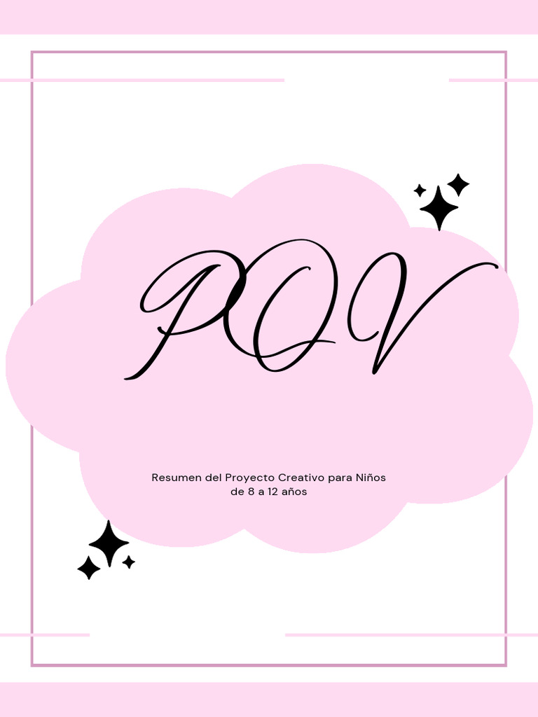Documento A4 Portada Proyecto Creativo Infantil Sencillo Rosa y Blanco ...