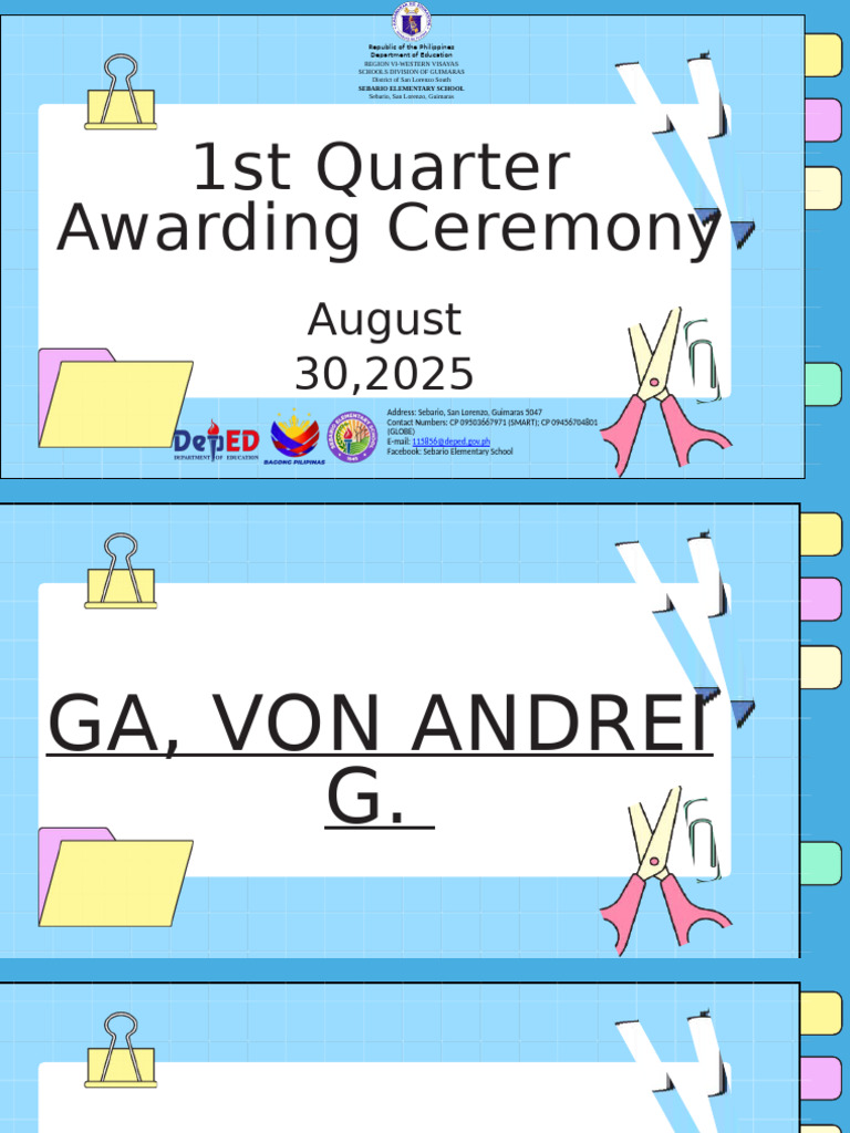 1st Quarter Awarding Ceremony | PDF
