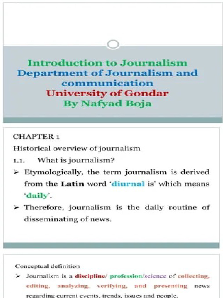 Introduction To Journalism PDF | PDF