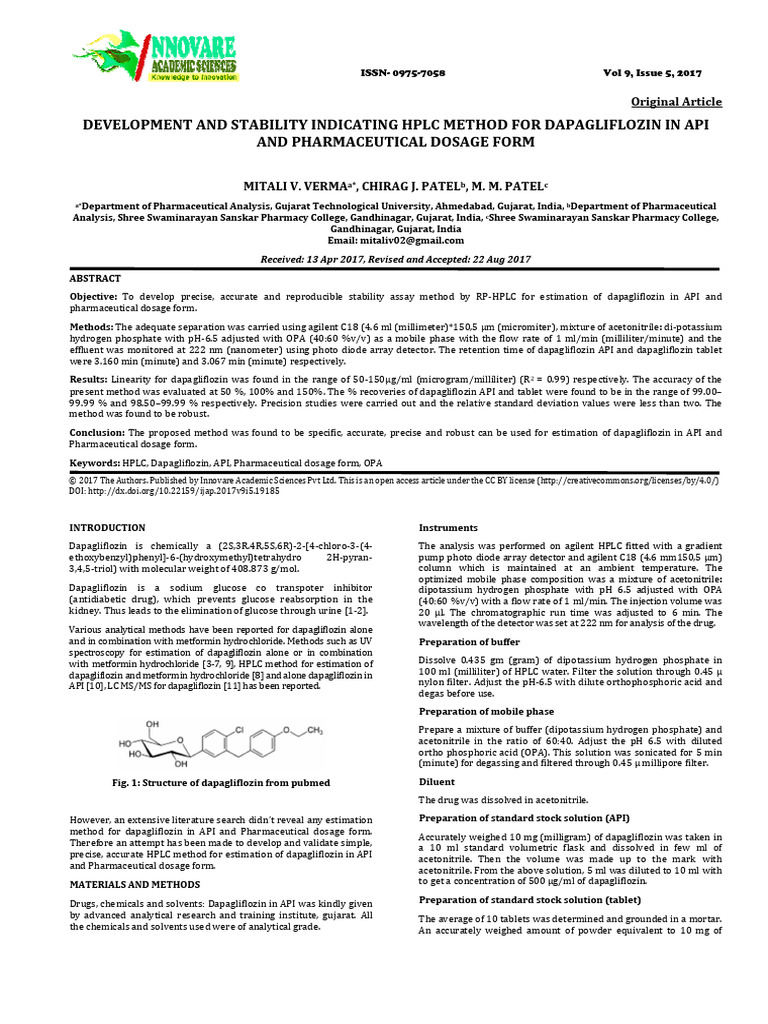 Development and Stability Indicating HPLC Method F | PDF | Detection ...