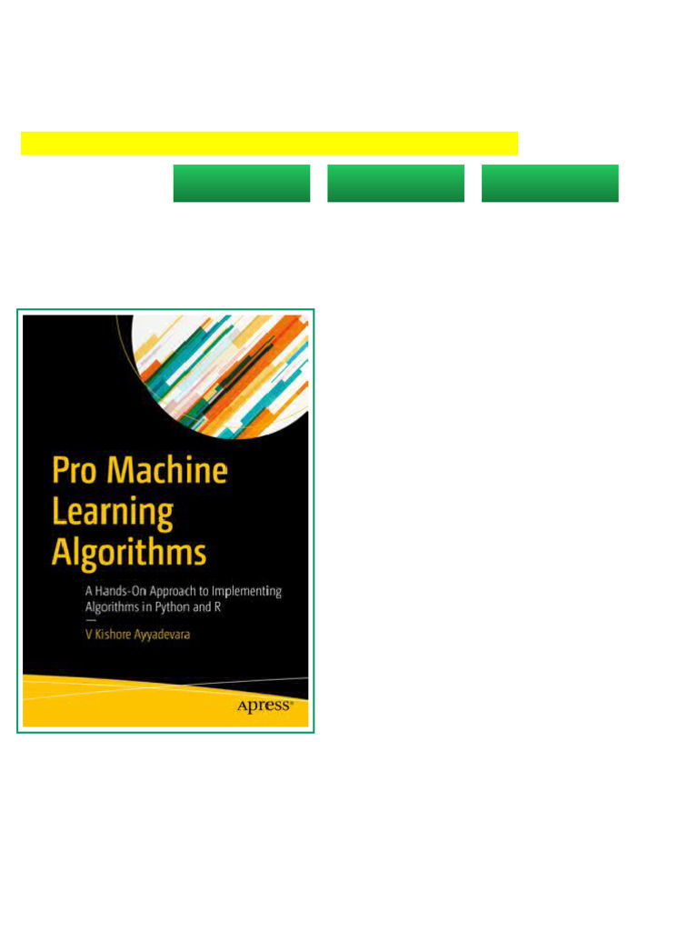 Pro Machine Learning Algorithms V Kishore Ayyadevara ebook core content ...