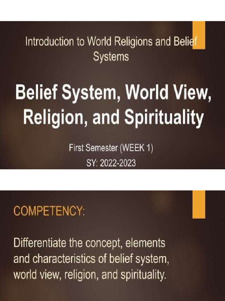 World Religion Lesson 1 | PDF