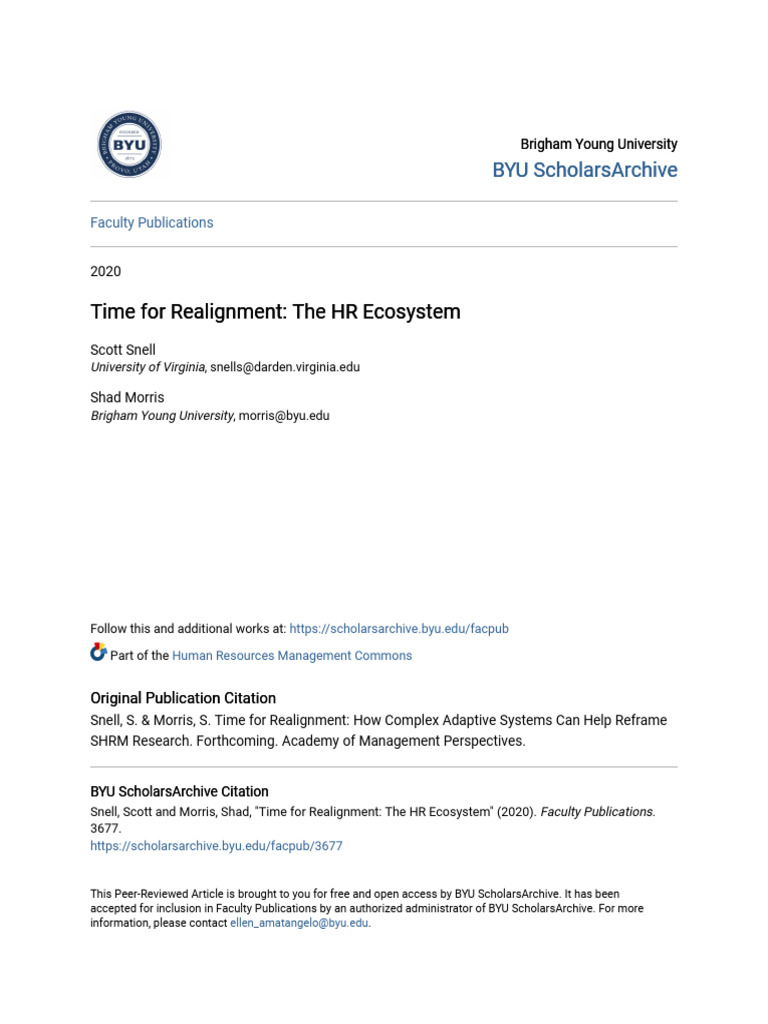 Time For Realignment - The HR Ecosystem | PDF | Human Resource ...