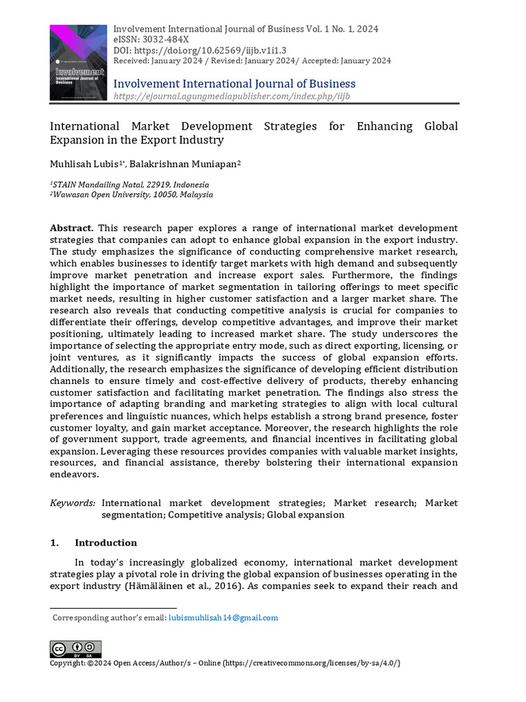 Global Expansion Strategies for Exports | PDF | Market Segmentation ...