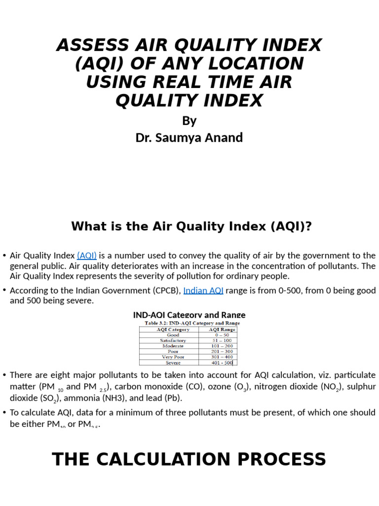 Calculate Real-Time Air Quality Index | PDF | Atmosphere Of Earth ...