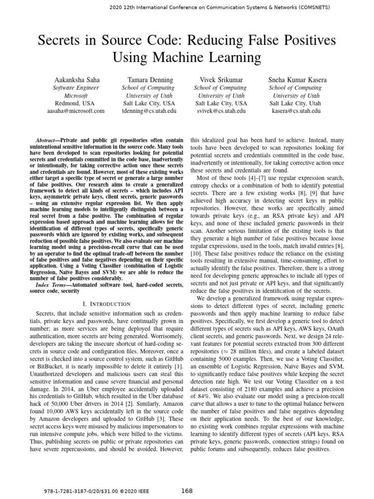 Reduce False Positives in Secret Detection | PDF | Cross Validation ...