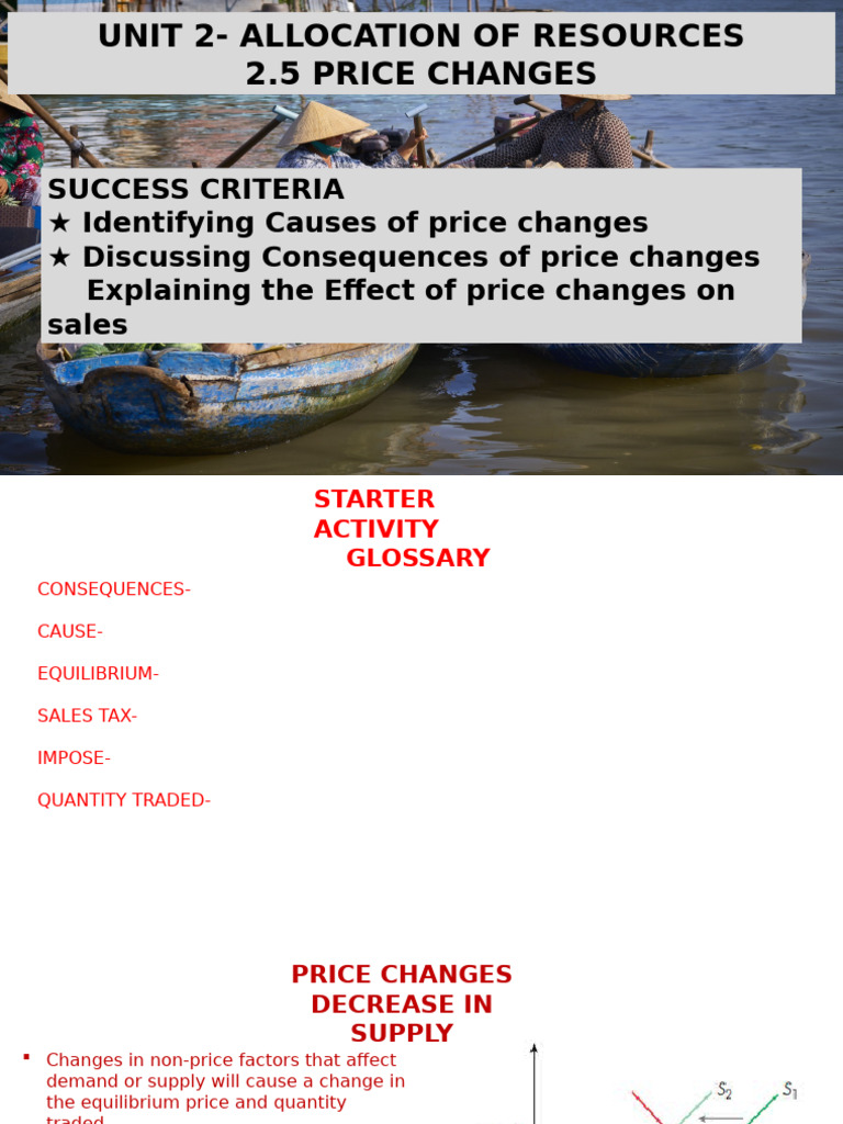 Unit 2.5 - Price Changes | PDF | Economic Equilibrium | Demand