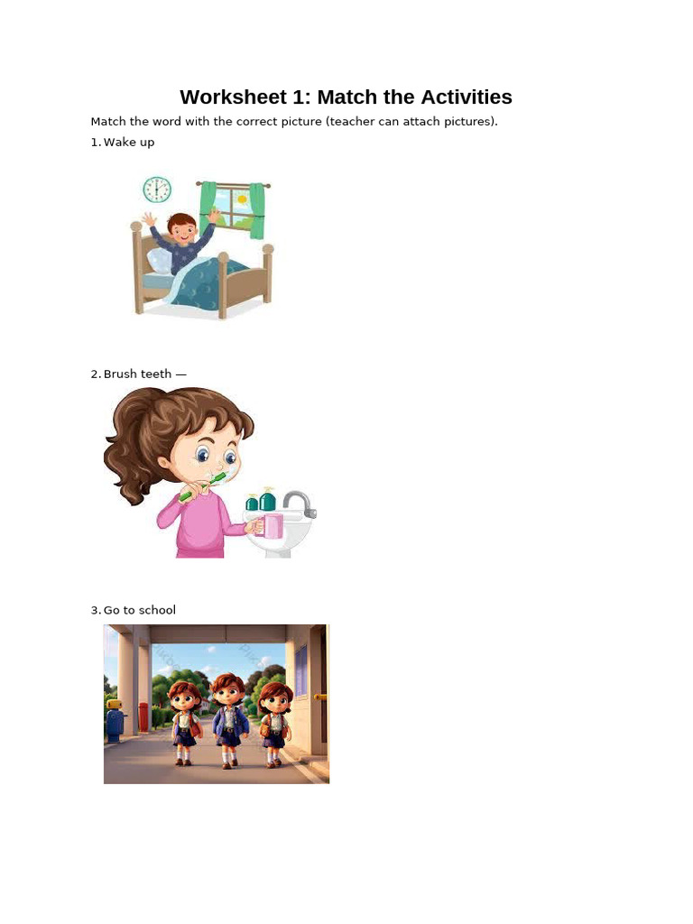 My Daily Routine Worksheets | PDF