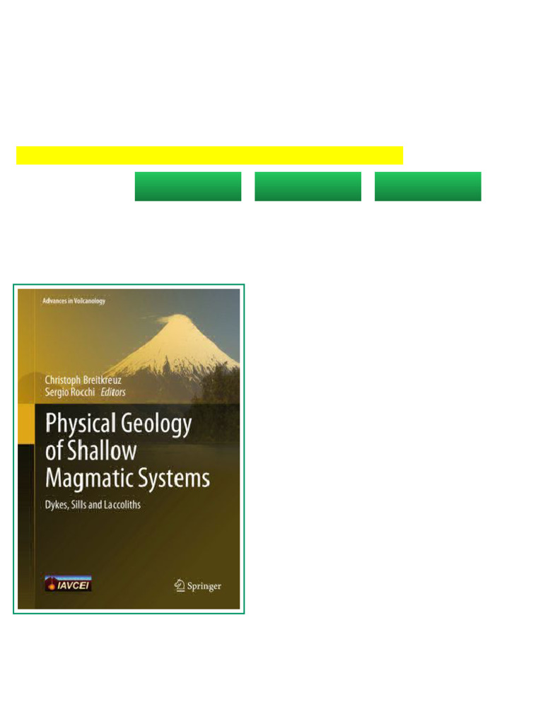 Physical Geology of Shallow Magmatic Systems Christoph Breitkreuz Ebook Chapter Bundle | PDF ...