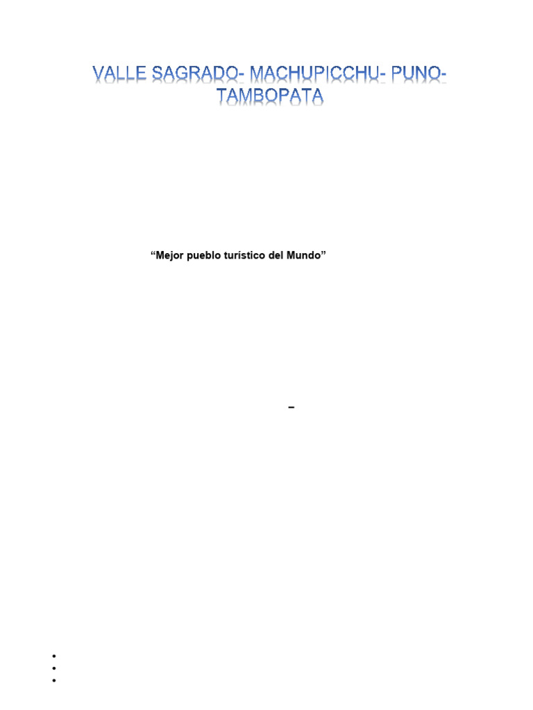 Valle - Mapi - Puno -Puerto | PDF | Machu Picchu