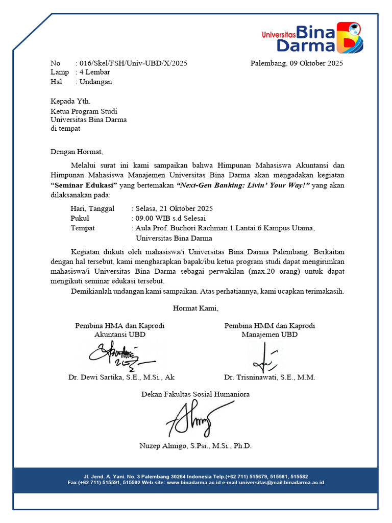 Surat Undangan Seminar HMA Dan HMM-2 | PDF