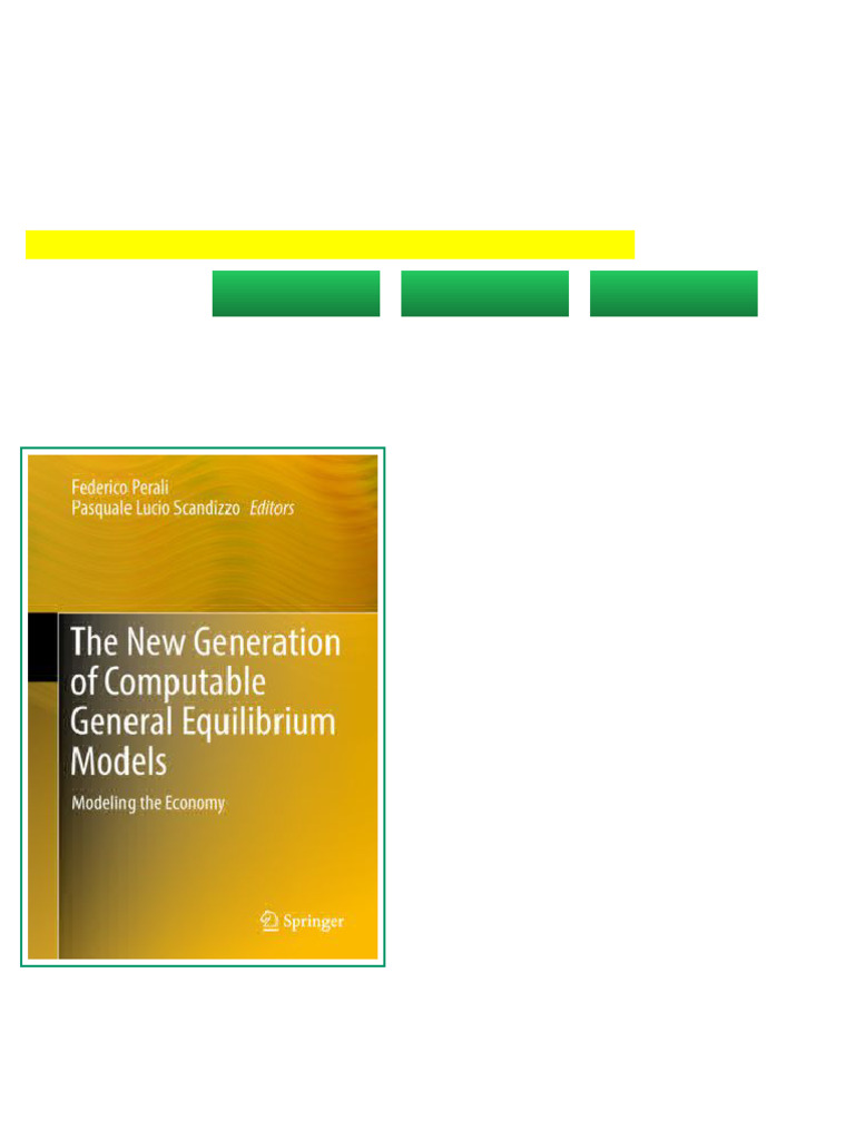 The New Generation of Computable General Equilibrium Models Federico ...