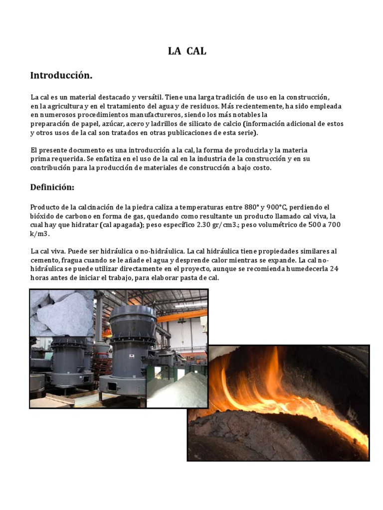 La Cal | PDF | Cemento | Materiales de construcción