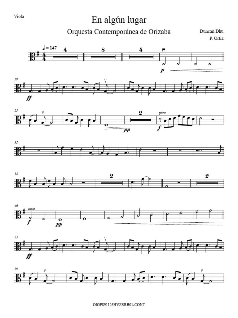 En Algún Lugar (Cuerdas) - Viola-1 | PDF | Instrumentos de cuerda ...