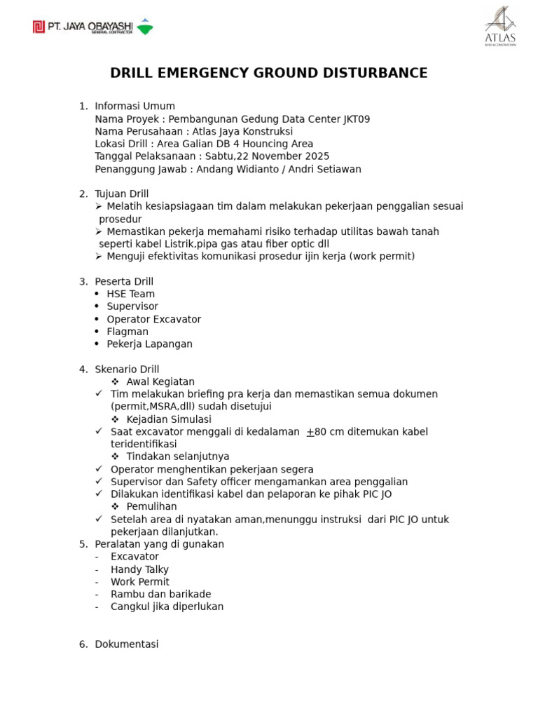 Drill Darurat Gangguan Tanah JKT09 | PDF