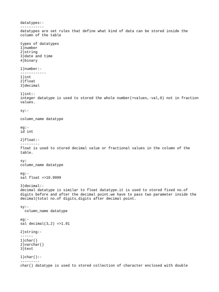 Class 02 Data Types | PDF | Integer (Computer Science) | Data Management Software